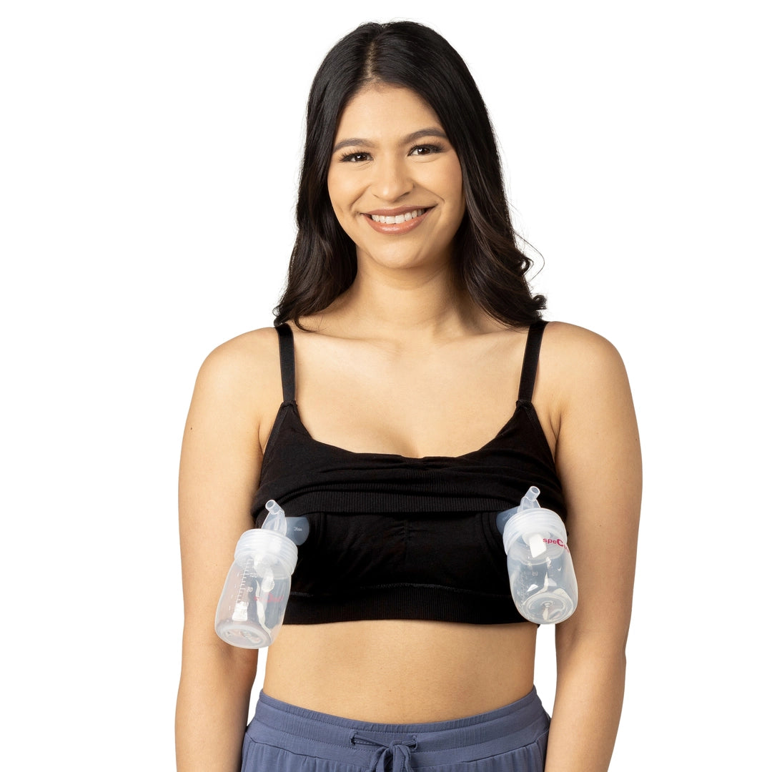 Sublime Bamboo Hands-Free Pumping Lounge & Sleep Bra - Black – Bumps N ...
