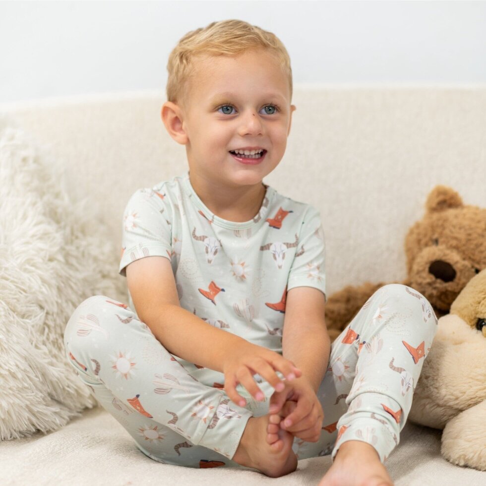 Short Sleeve Pajama Set - Dude Ranch – Bumps N Bundles