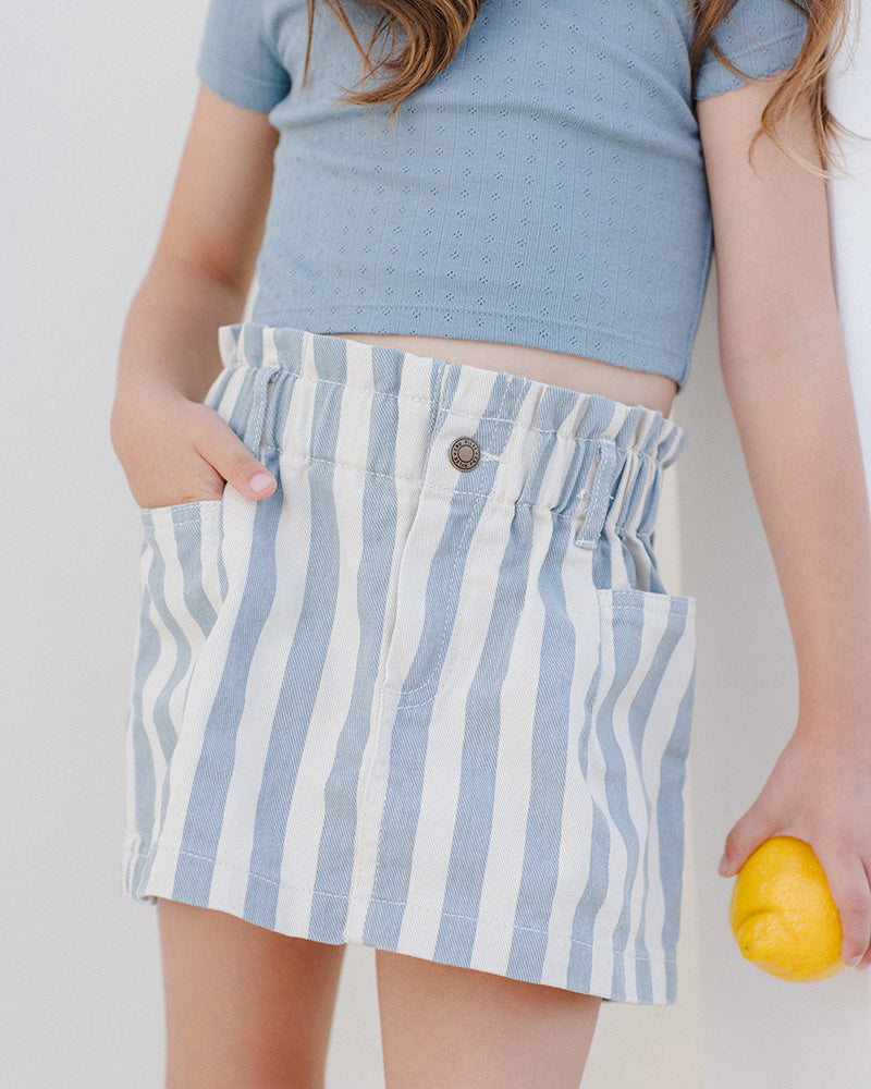 Denim Skirt - Ocean Stripe – Bumps N Bundles