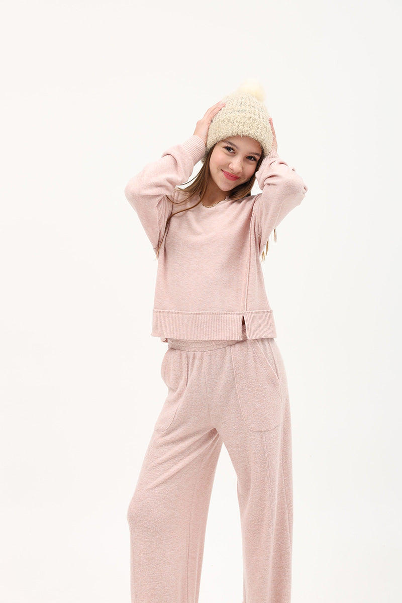 Hacci Jersey Cropped Split Neck Tunic - Moscato – Bumps N Bundles