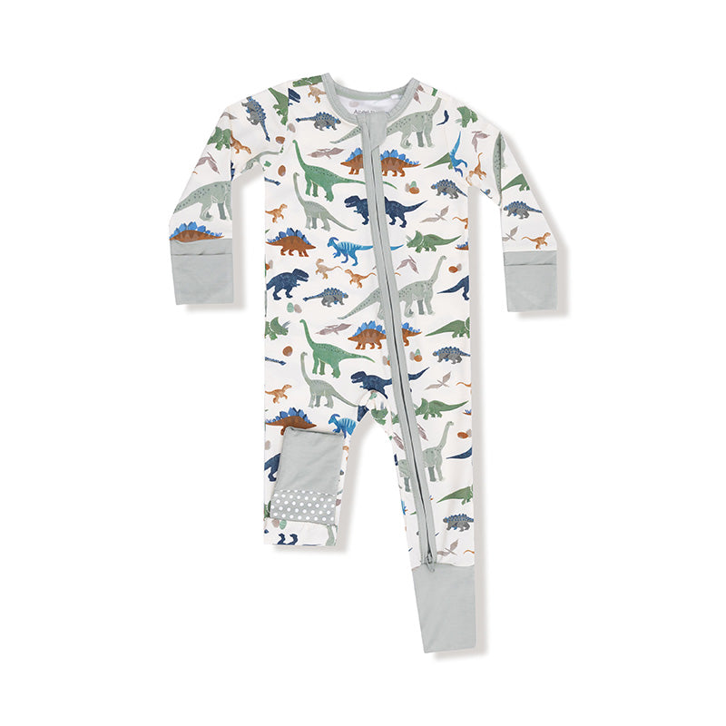 2 Way Zipper Romper - Washy Dinos – Bumps N Bundles