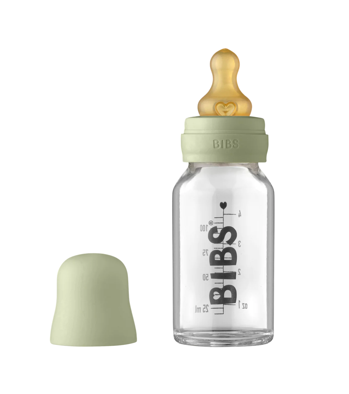 BIBS Baby Glass Bottle - Complete Set 4 Ounce - Sage – Bumps N Bundles